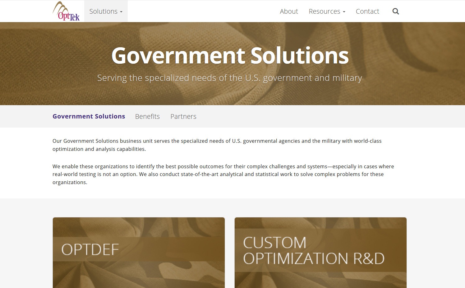 Government Solutions - OptTek